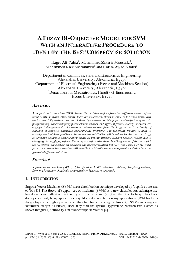 (PDF) A Fuzzy BI-Objective Model for SVM with an Interactive Procedure ...