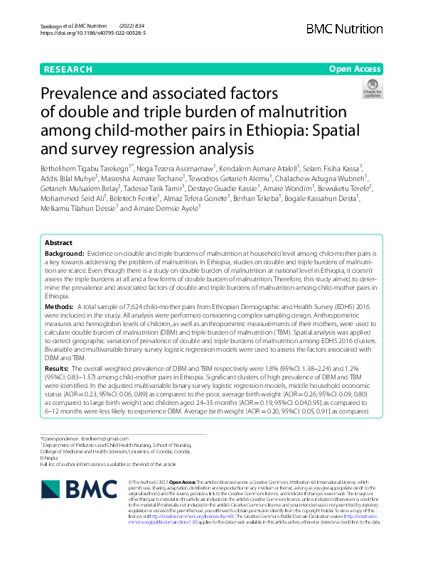 (PDF) Prevalence and associated factors of double and triple burden of ...
