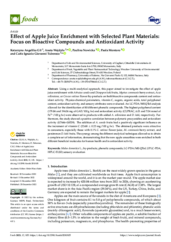 (PDF) Effect of Apple Juice Enrichment with Selected Plant Materials ...