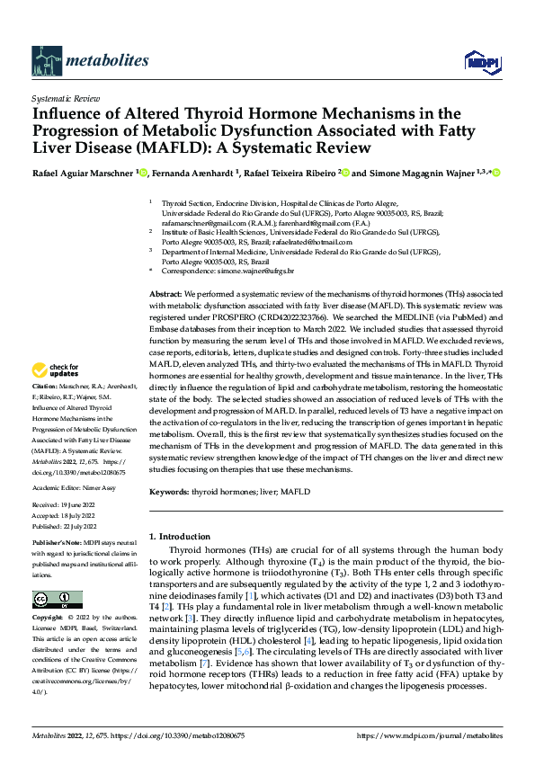 (PDF) Influence of Altered Thyroid Hormone Mechanisms in the ...