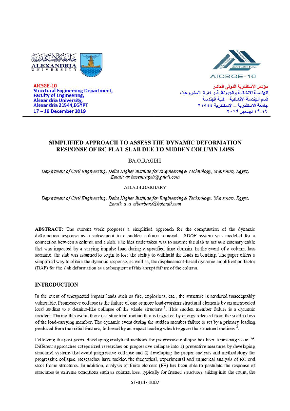 (PDF) Simplified Approach to Assess the Dynamic Deformation Response of ...