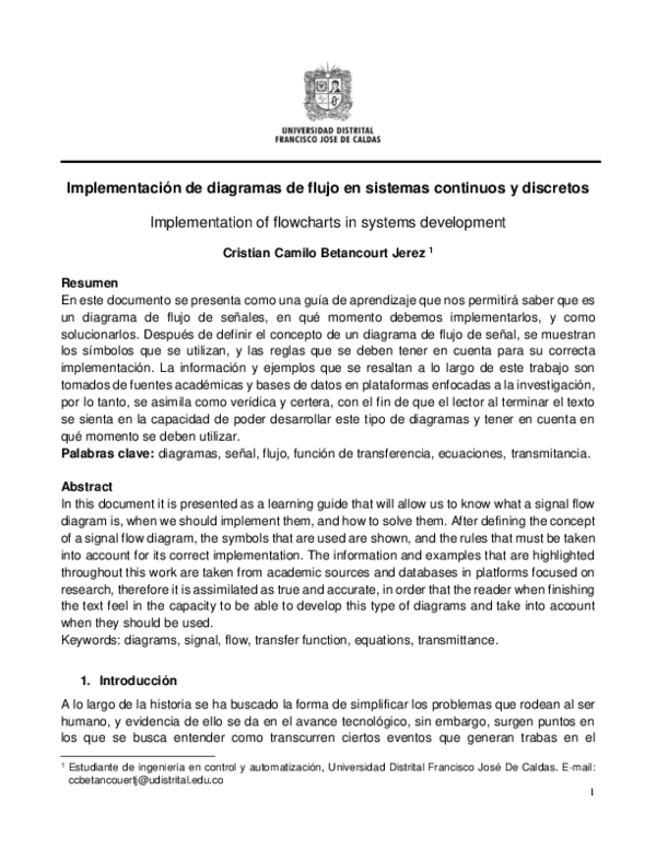 (PDF) Implementación de diagramas de flujo en sistemas continuos y ...