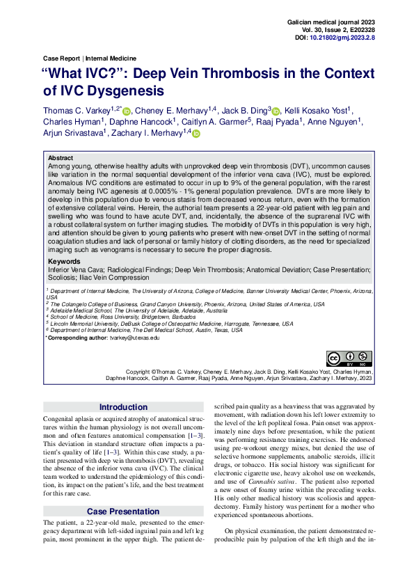 (PDF) “What IVC?”: Deep Vein Thrombosis in the Context of IVC Dysgenesis