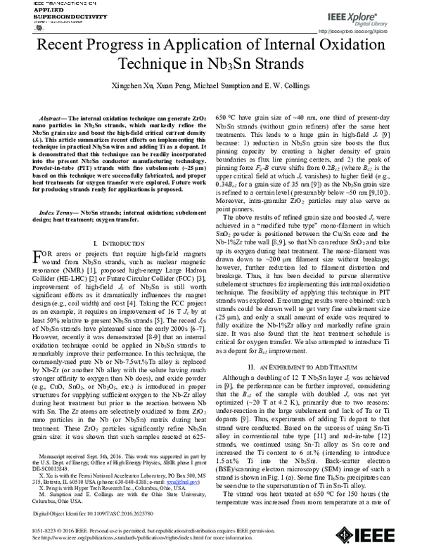 (PDF) Recent Progress in Application of Internal Oxidation Technique in ...
