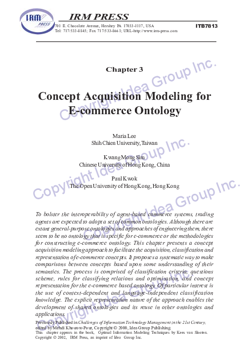 (PDF) Concept Acquisition Modeling for E-commerce Ontology