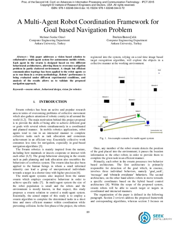 (PDF) A Multi Agent Robot Coordination Framework for Goal based Navigation Problem | ibrahim ...