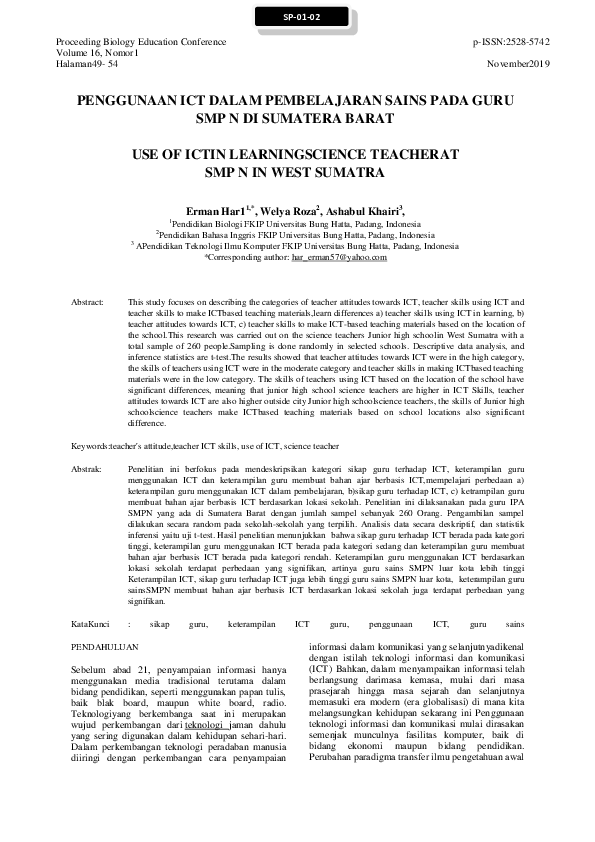 (PDF) Penggunaan Ict Dalam Pembelajaran Sains Pada Guru SMP N DI ...