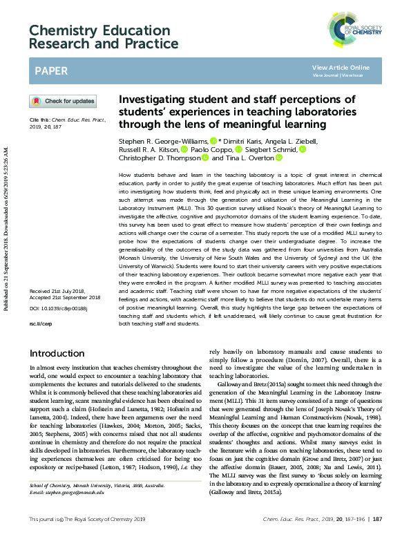 (PDF) Investigating student and staff perceptions of students ...