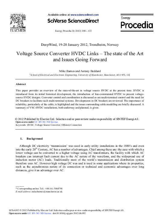 (PDF) Advancements and Challenges in VSC-HVDC Links
