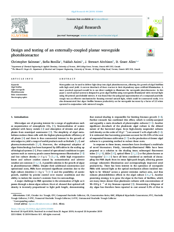 (PDF) Design and testing of an externally-coupled planar waveguide ...