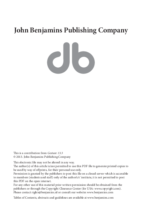 (PDF) The emerging grammar of nouns in a first generation sign language ...