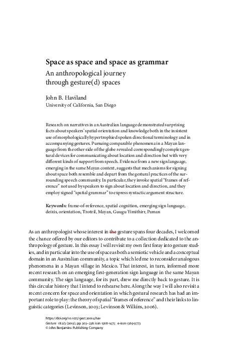 (PDF) Space as space and space as grammar