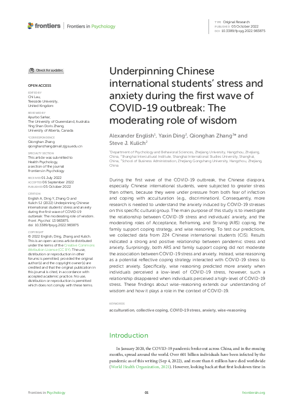 (PDF) Underpinning Chinese international students’ stress and anxiety ...