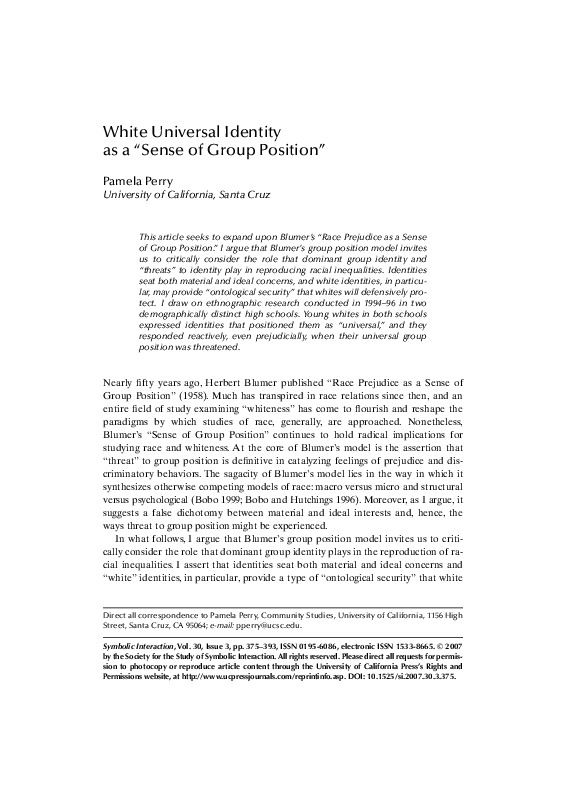 (PDF) White Universal Identity as a "Sense of Group Position