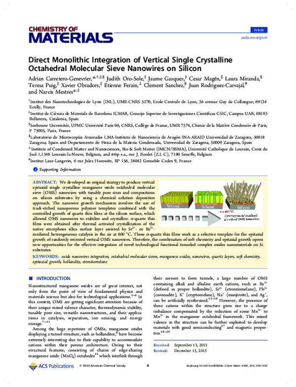 (PDF) Direct Monolithic Integration of Vertical Single Crystalline ...