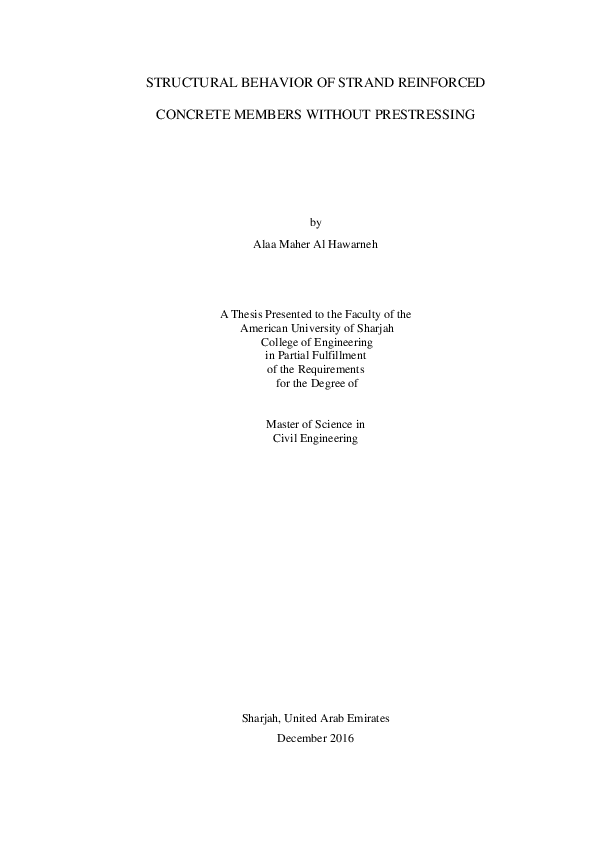 (PDF) Structural Behavior of Strand Reinforced Concrete Members without ...
