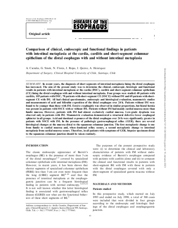 (PDF) Comparison of clinical, endoscopic and functional findings in ...