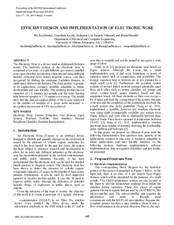 (PDF) Efficient Design and Implementation of Electronic Nose