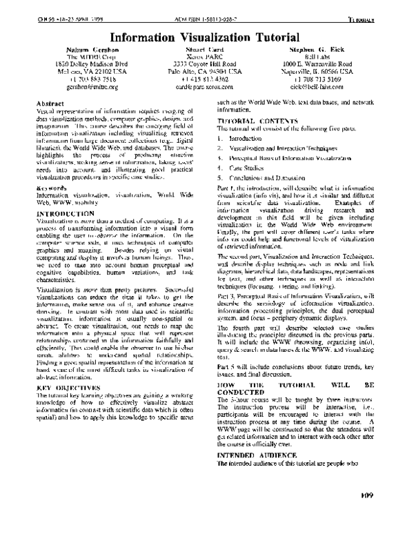 (PDF) Information visualization tutorial
