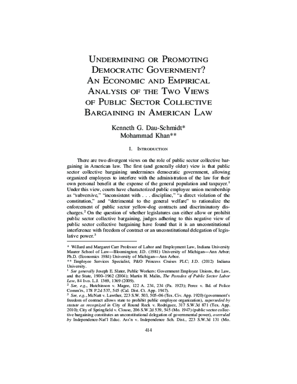 (PDF) Undermining or Promoting Democratic Government? An Economic and ...