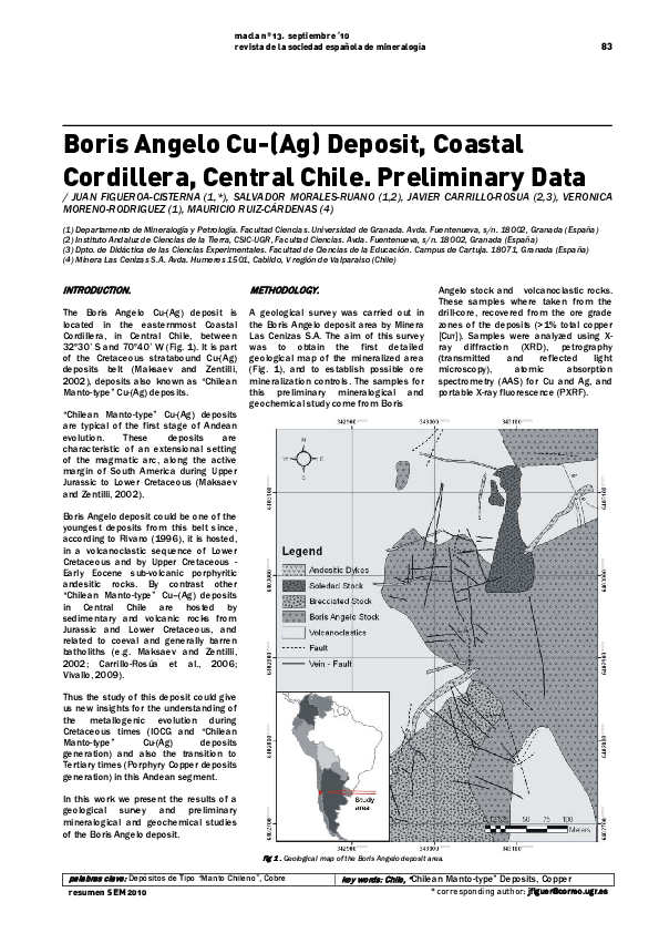 (PDF) Boris Angelo Cu-(Ag) Deposit, Coastal Cordillera, Central Chile ...