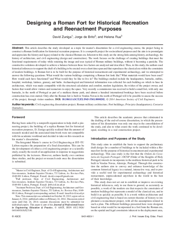 (PDF) Designing a Roman Fort for Historical Recreation and Reenactment ...