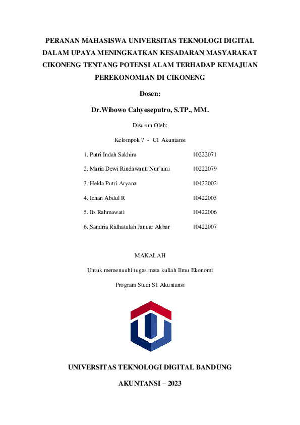 (PDF) PERANAN MAHASISWA UNIVERSITAS TEKNOLOGI DIGITAL | Helda Putri ...