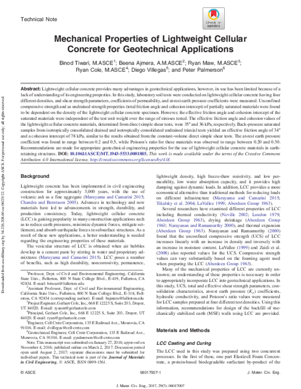 (PDF) Mechanical Properties of Lightweight Cellular Concrete for ...