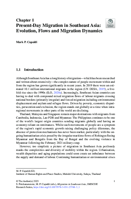 (PDF) Present-Day Migration in Southeast Asia: Evolution, Flows and Migration Dynamics