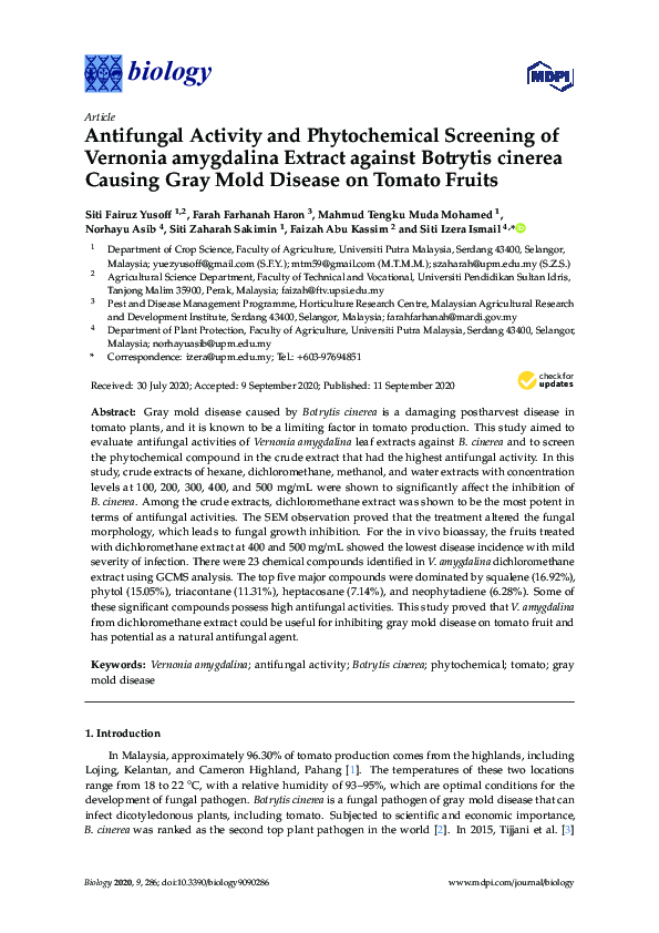 (PDF) Antifungal activity and phytochemical screening of extracts fromPhoenix dactyliferaL ...