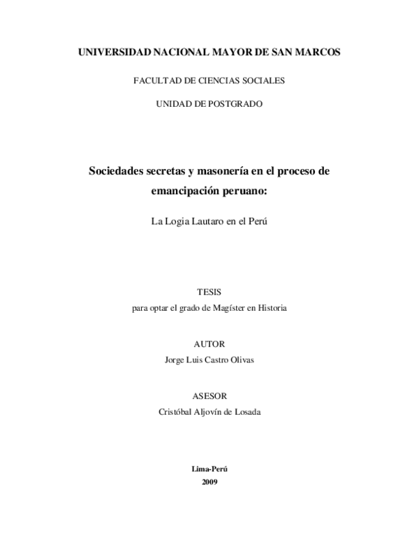 (PDF) Sociedades secretas y masonería en el proceso de emancipación ...