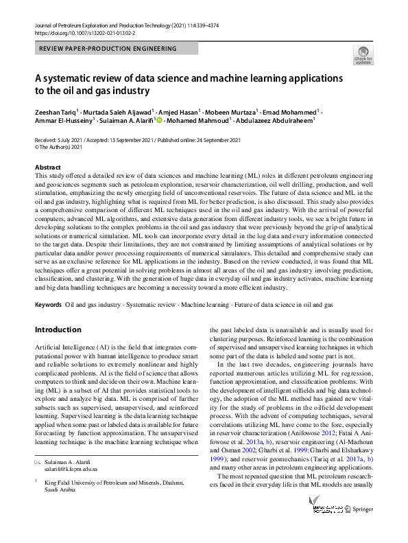 (PDF) A systematic review of data science and machine learning ...