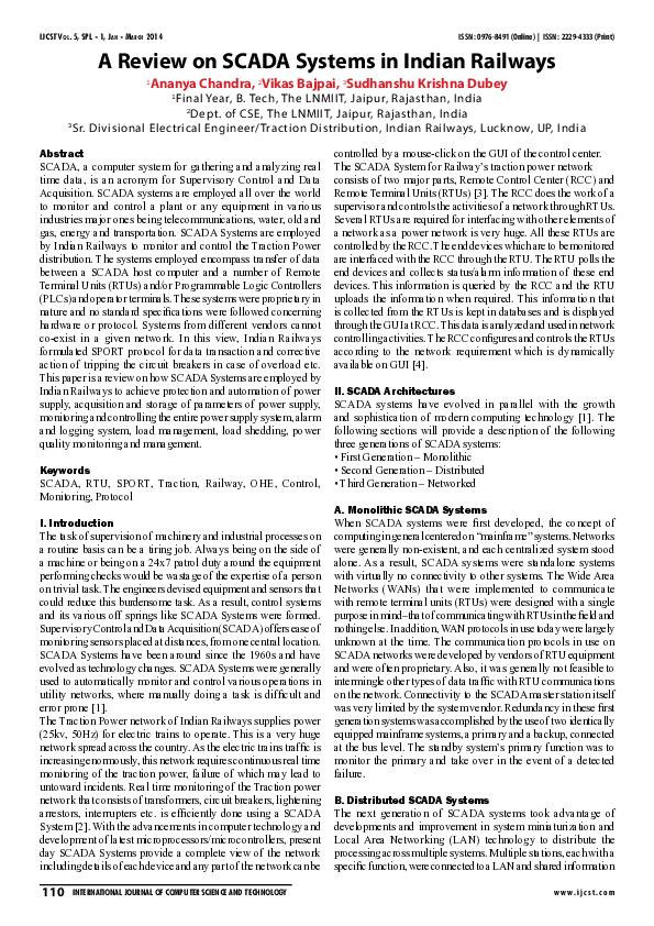 (PDF) A Review on SCADA Systems in Indian Railways