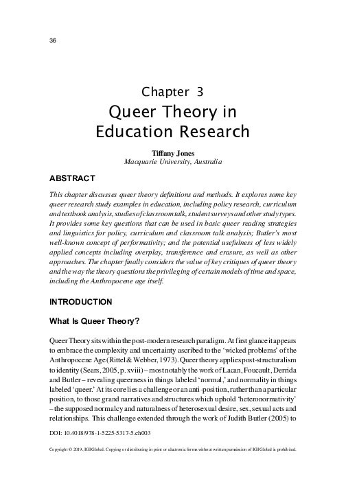 (PDF) Queer Theory in Education Research