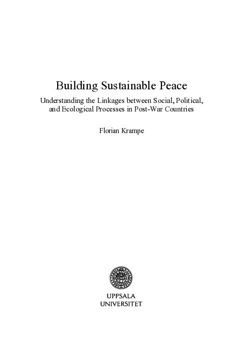 (PDF) Building Sustainable Peace. Understanding the Linkages between ...