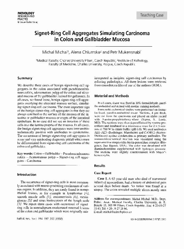 (PDF) Signet-Ring Cell Aggregates Simulating Carcinoma in Colon and ...