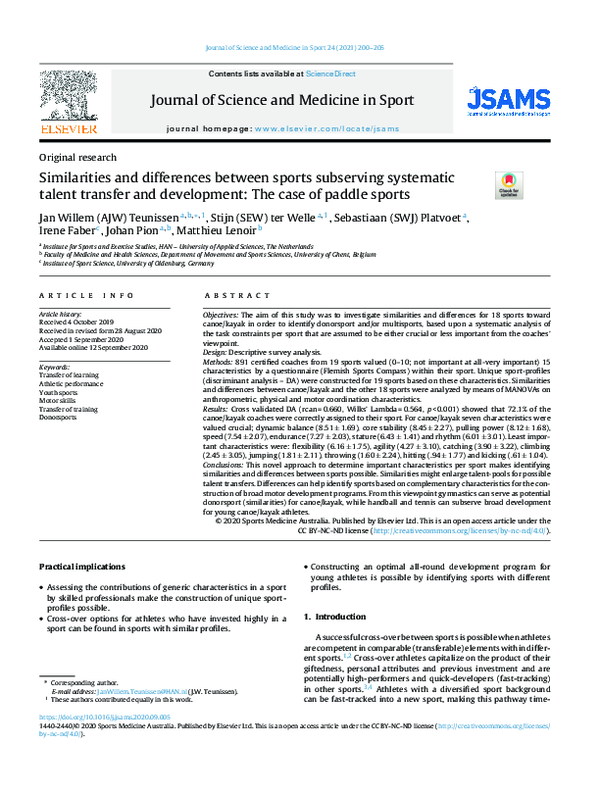 (PDF) Similarities and differences between sports subserving systematic ...