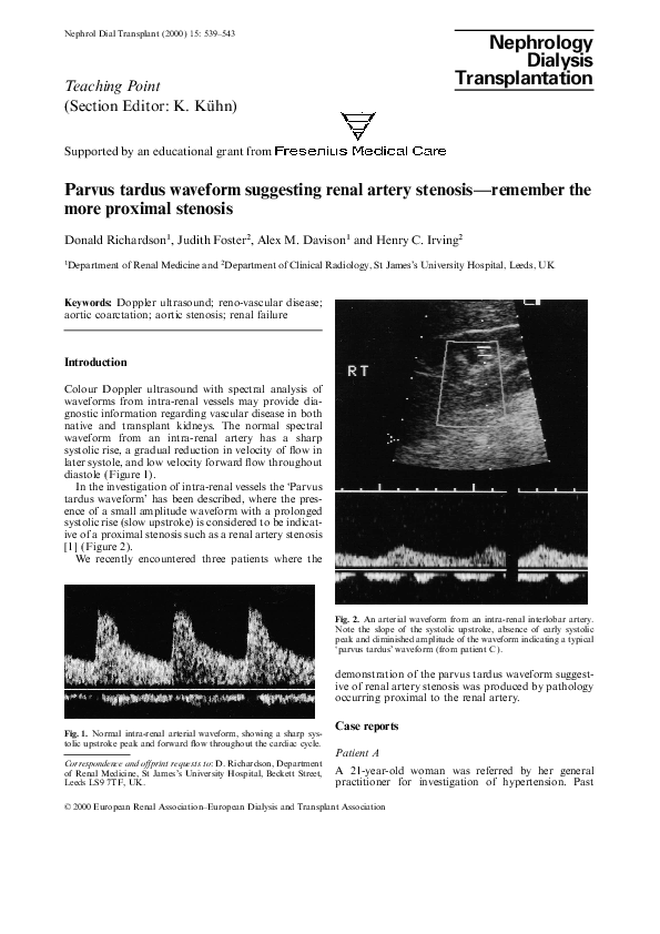 (PDF) Parvus tardus waveform suggesting renal artery stenosis—remember ...
