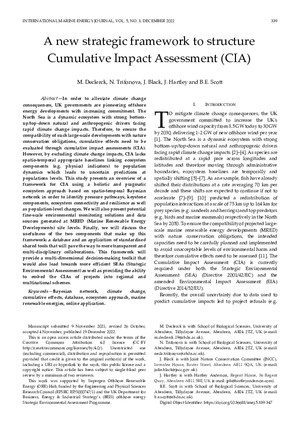 (PDF) new strategic framework to structure Cumulative Impact Assessment ...