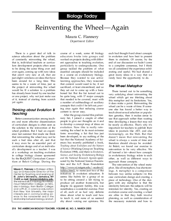 (PDF) Reinventing the Wheel: Again (PDF) Reinventing the Wheel: Again