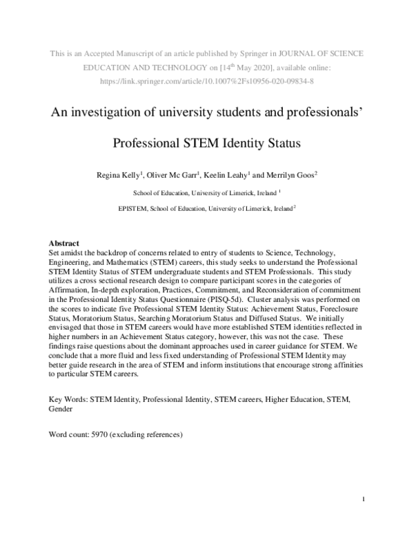 (PDF) An Investigation of University Students and Professionals ...