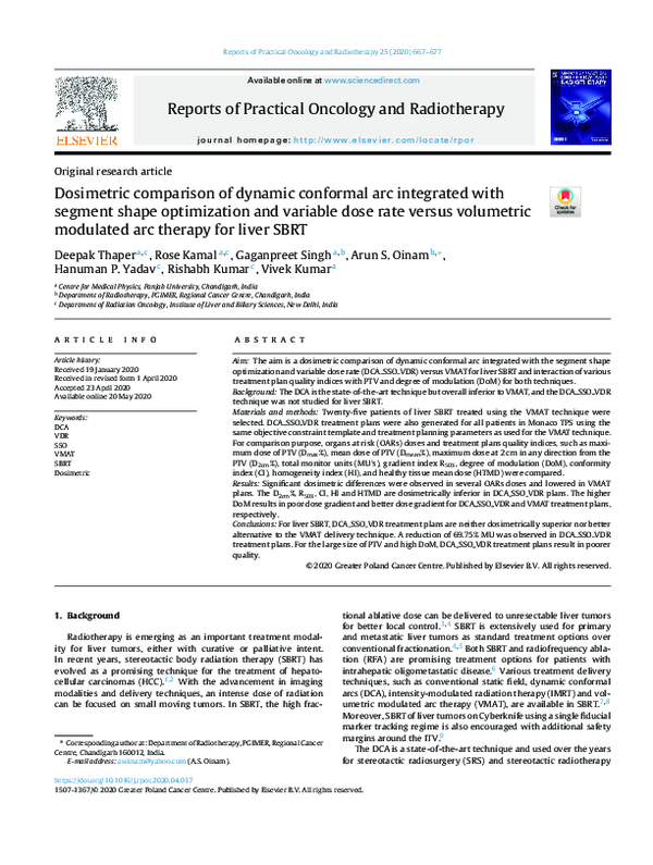 (PDF) Dosimetric comparison of dynamic conformal arc integrated with ...