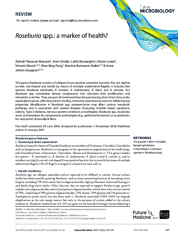 (PDF) Roseburia spp.: a marker of health?