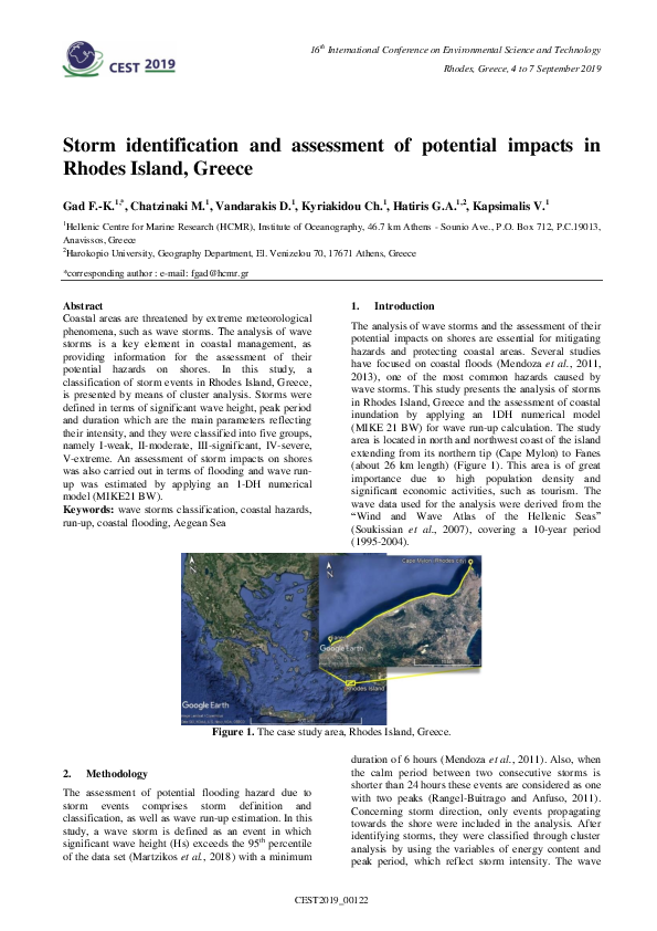 (PDF) Storm identification and assessment of potential impacts in ...