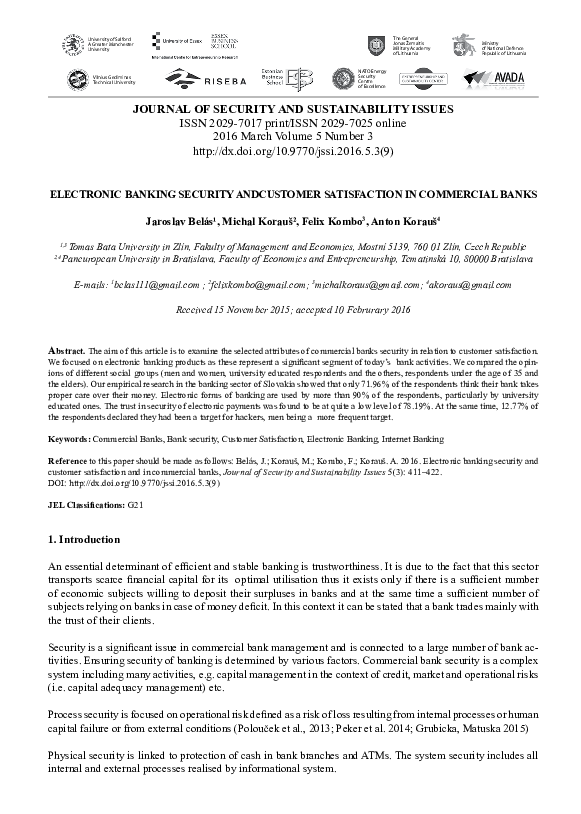 (PDF) Electronic Banking Security Andcustomer Satisfaction in ...