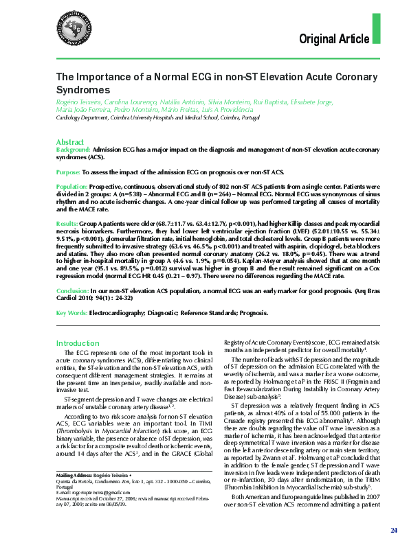 (PDF) A importância de um EGC normal em síndromes coronarianas agudas ...