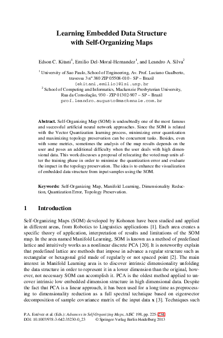 (PDF) Learning Embedded Data Structure with Self-Organizing Maps