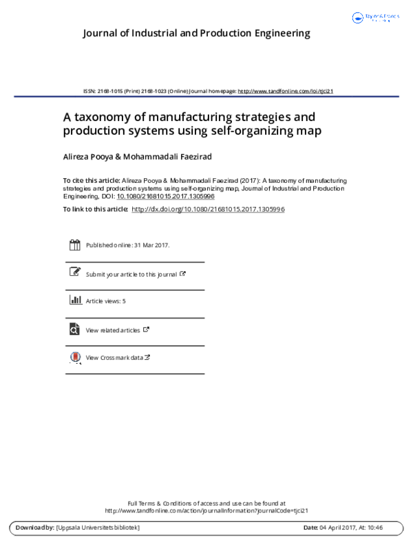 (PDF) A taxonomy of manufacturing strategies and production systems ...
