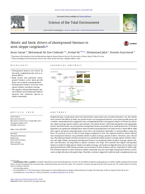 (PDF) Abiotic and biotic drivers of aboveground biomass in semi-steppe ...