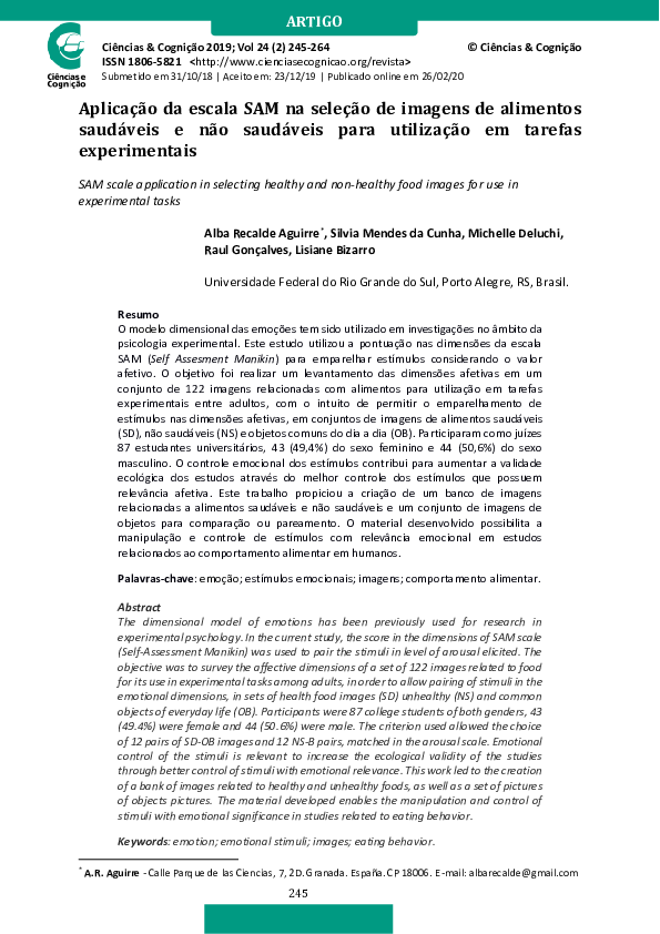 (PDF) Aplicação da escala SAM na seleção de imagens de alimentos ...